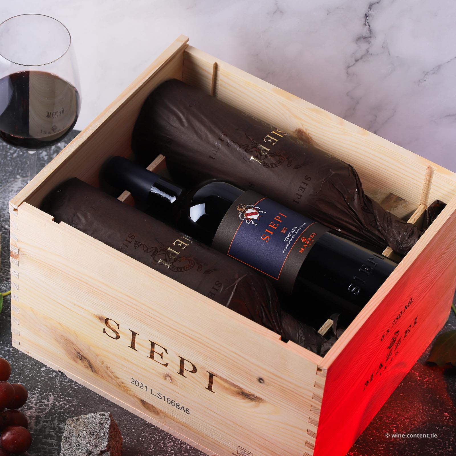 Fonterutoli - 6er-Holzkiste Siepi 2021